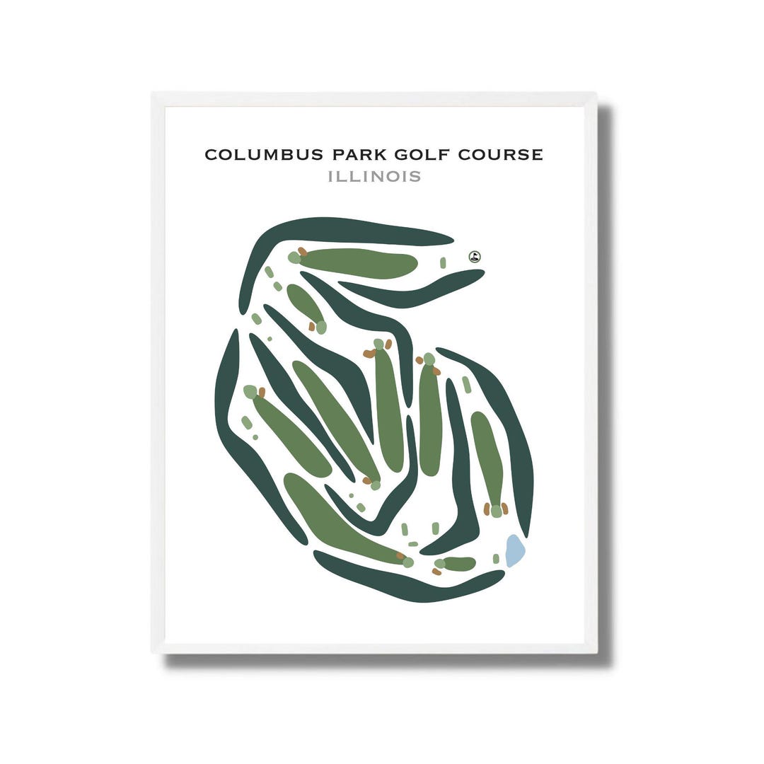 Columbus Park Golf Course, IL | Golf Course Map, Golf Map, Golfer Gift ...