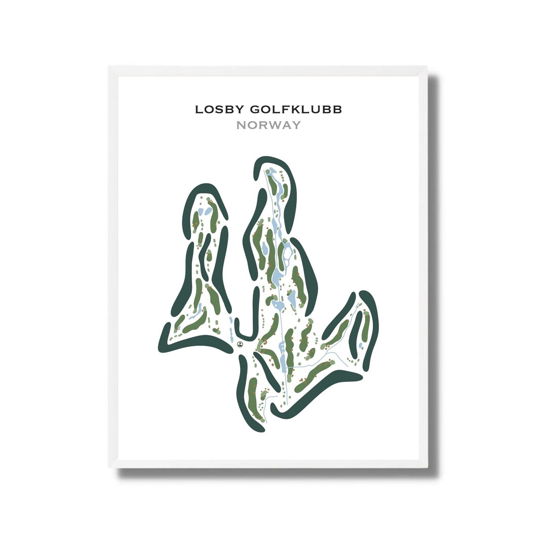Losby Golfklubb, Norway | Golf Course Map, Golf Map, Golfer Gift for ...