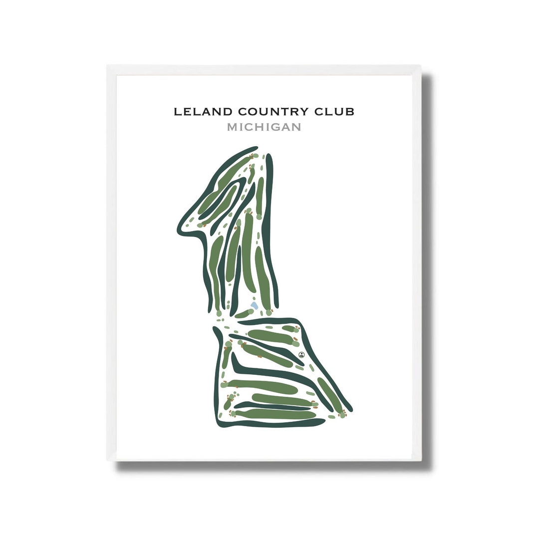 Leland Country Club, MI | Golf Course Map, Golf Map, Golfer Gift for ...
