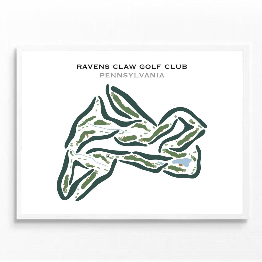 Raven's Claw Golf Club, PA | Golf Course Map, Golf Map, Golfer Gift for ...