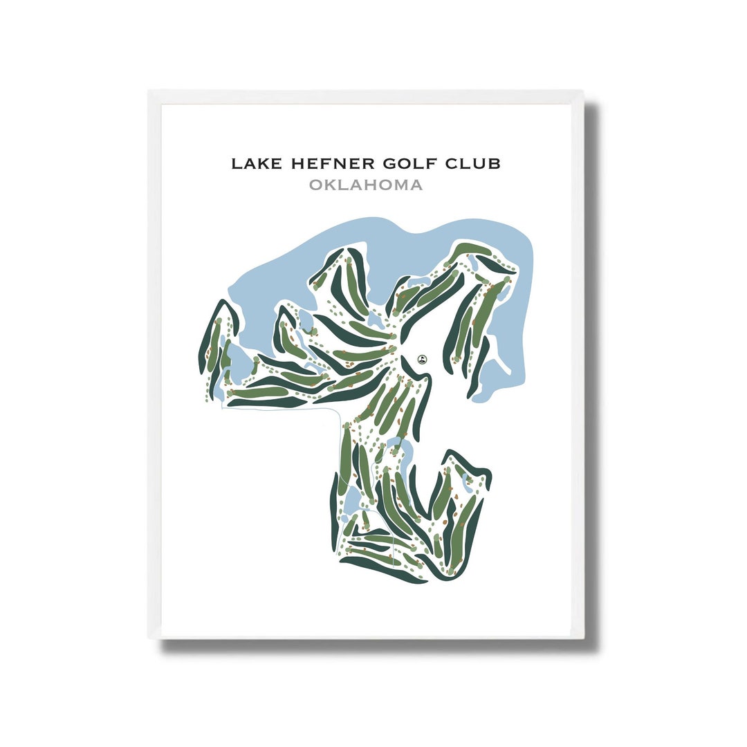 Lake Hefner Golf Club, OK Golf Course Map Wall Art, Golf Map Canvas ...