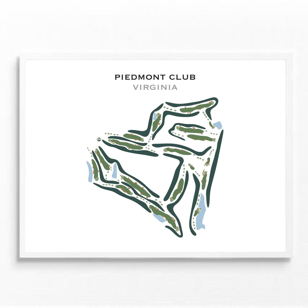 Piedmont Club, Virginia | Golf Course Map, Golf Map, Golfer Gift for ...