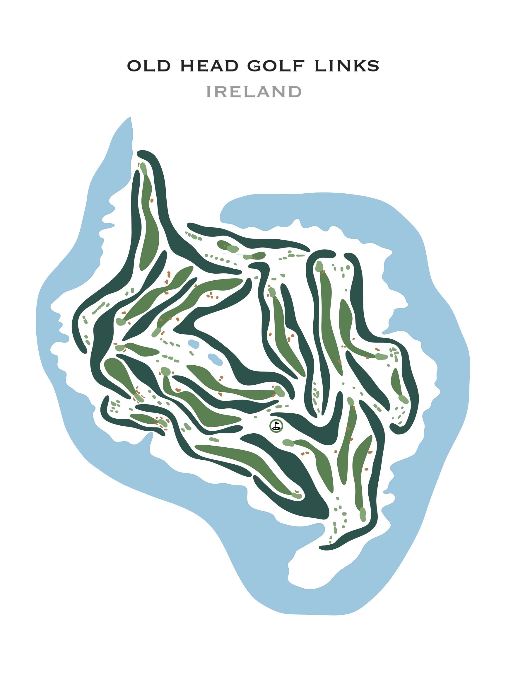 Old Head Golf Links Ireland Golf Course Map Golf Course - Etsy