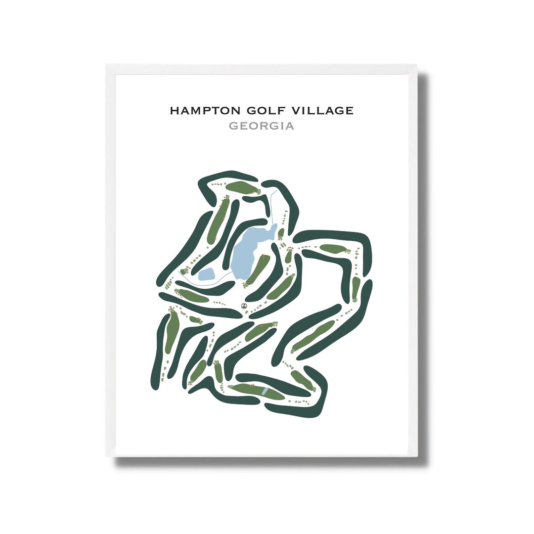 Hampton Golf Village, GA Golf Course Map, Home Decor, Golfer Gift for ...