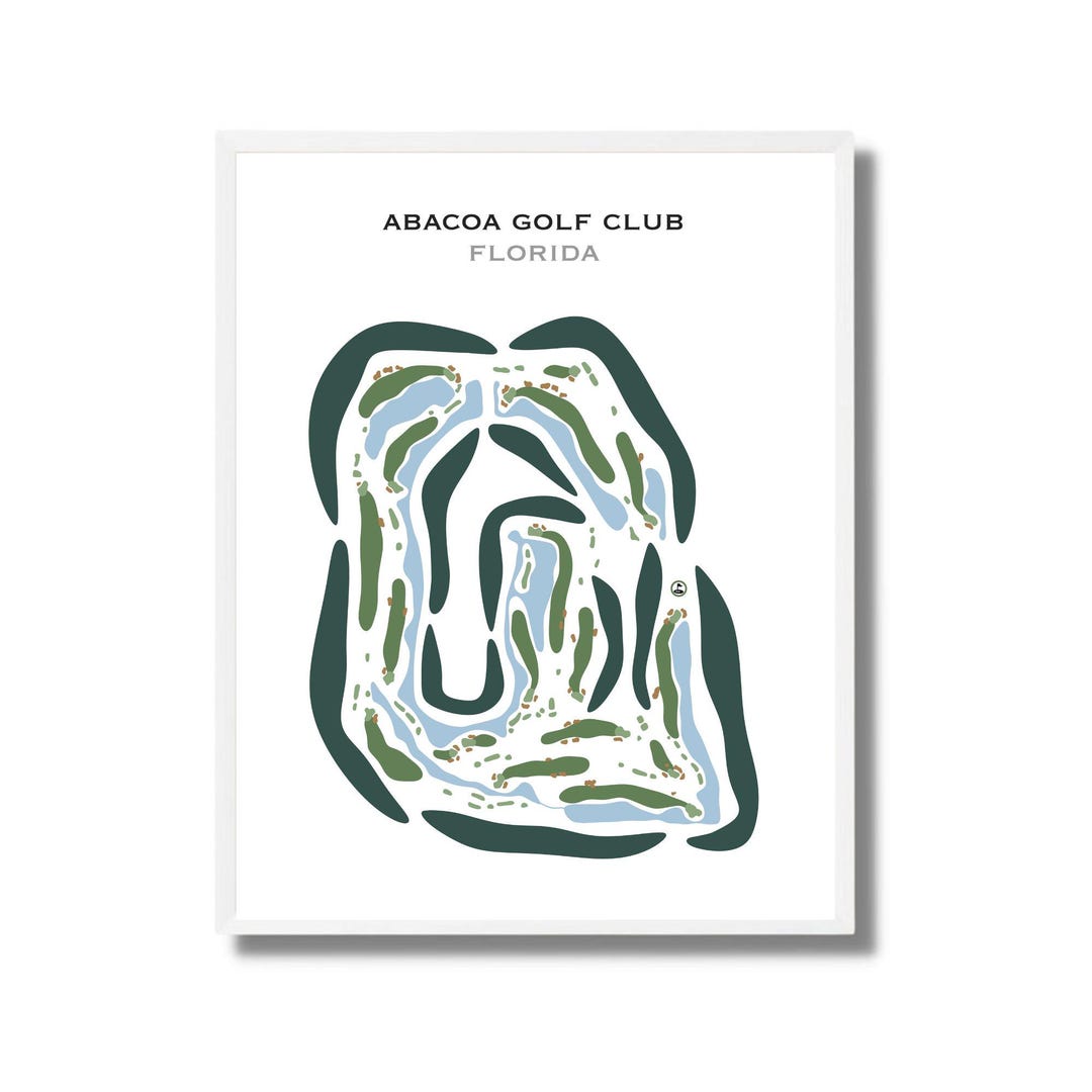 Abacoa Golf Club, Florida | Golf Course Map, Golf Map, Golfer Gift for ...