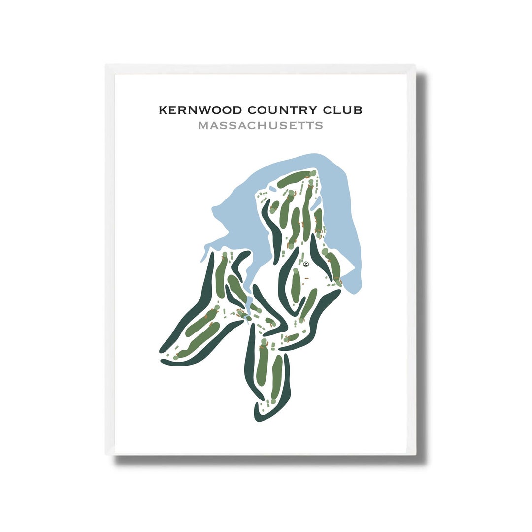 Kernwood Country Club, MA | Golf Course Map, Golf Map, Golfer Gift for ...