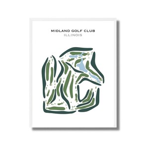 Midland Golf Club, Illinois | Golf Course Map, Golf Map, Golfer Gift ...
