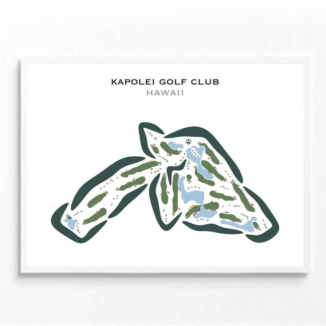 Kapolei Golf Club, Hawaii | Golf Course Map, Golf Map, Golfer Gift for ...