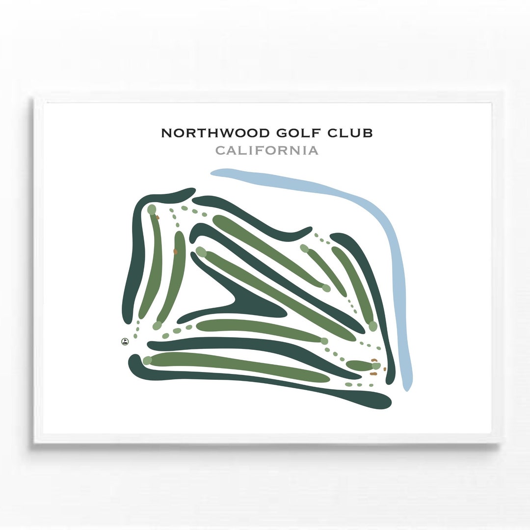 Northwood Golf Club, California Golf Course Map Wall Art, Golfer Lover ...