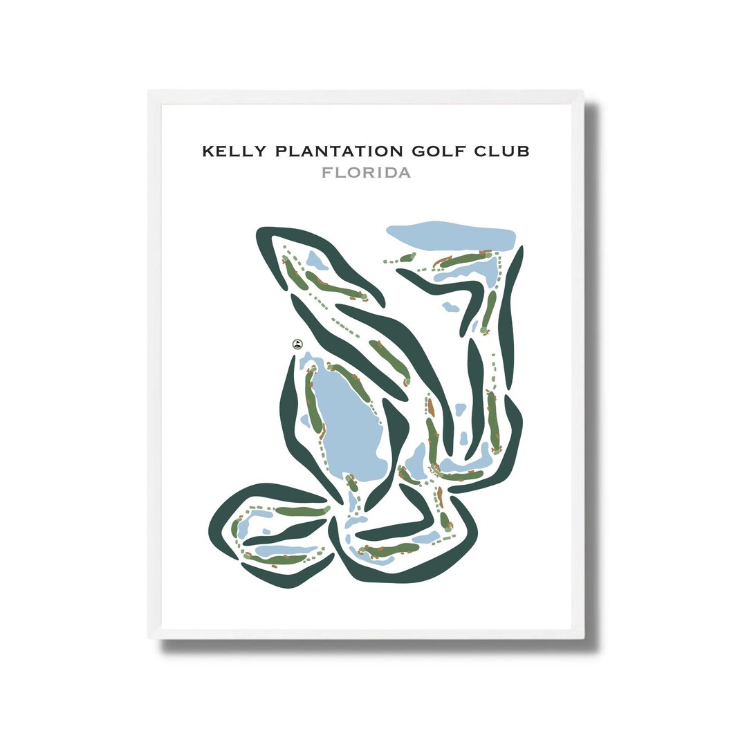 Kelly Plantation Golf Club, FL | Golf Course Map, Golf Map, Golfer Gift ...