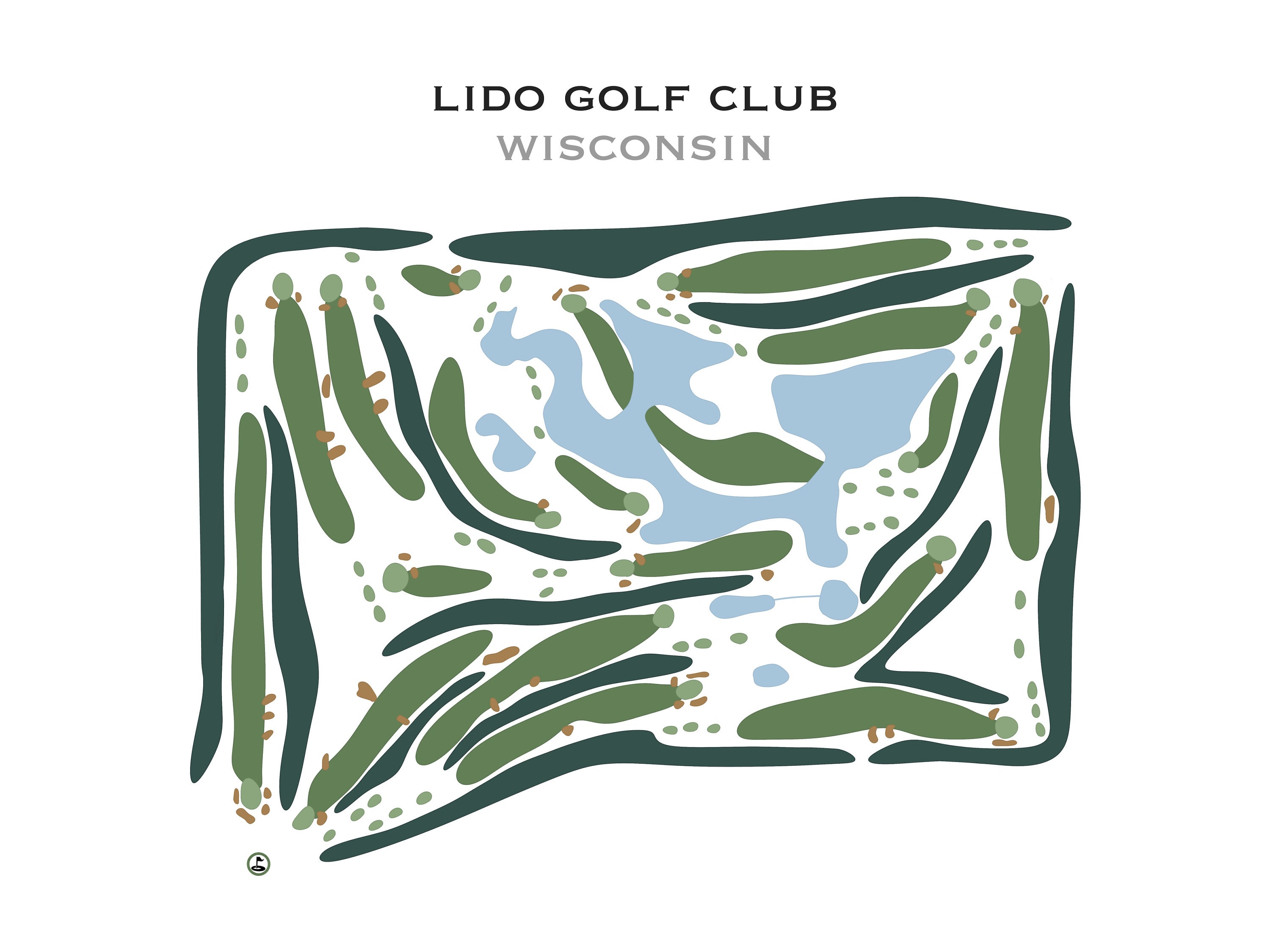 Lido Golf Club, Wisconsin Golf Course Map, Home Decor, Golfer Gift for ...