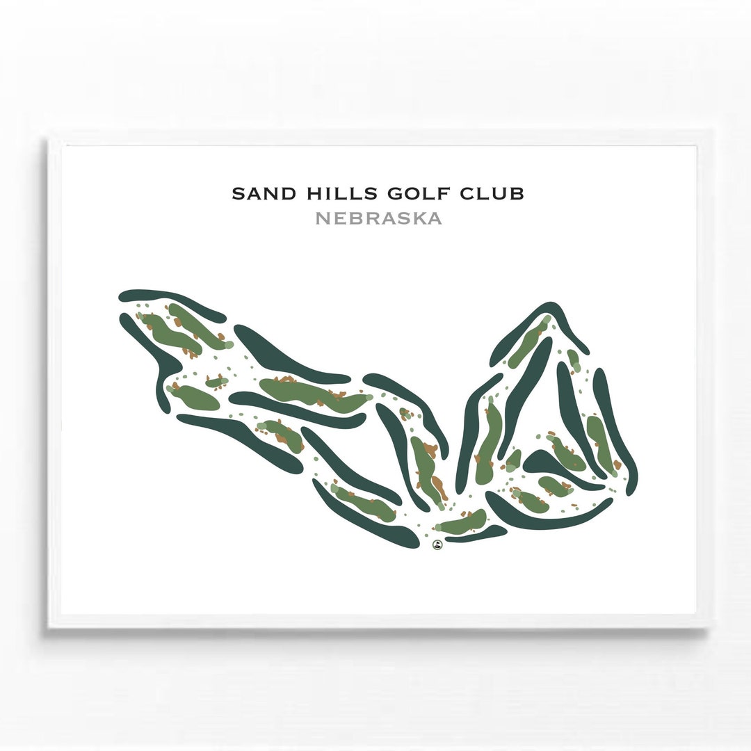 Sand Hills Golf Club, Nebraska| Golf Course Map, Golf Map, Golfer Gift ...