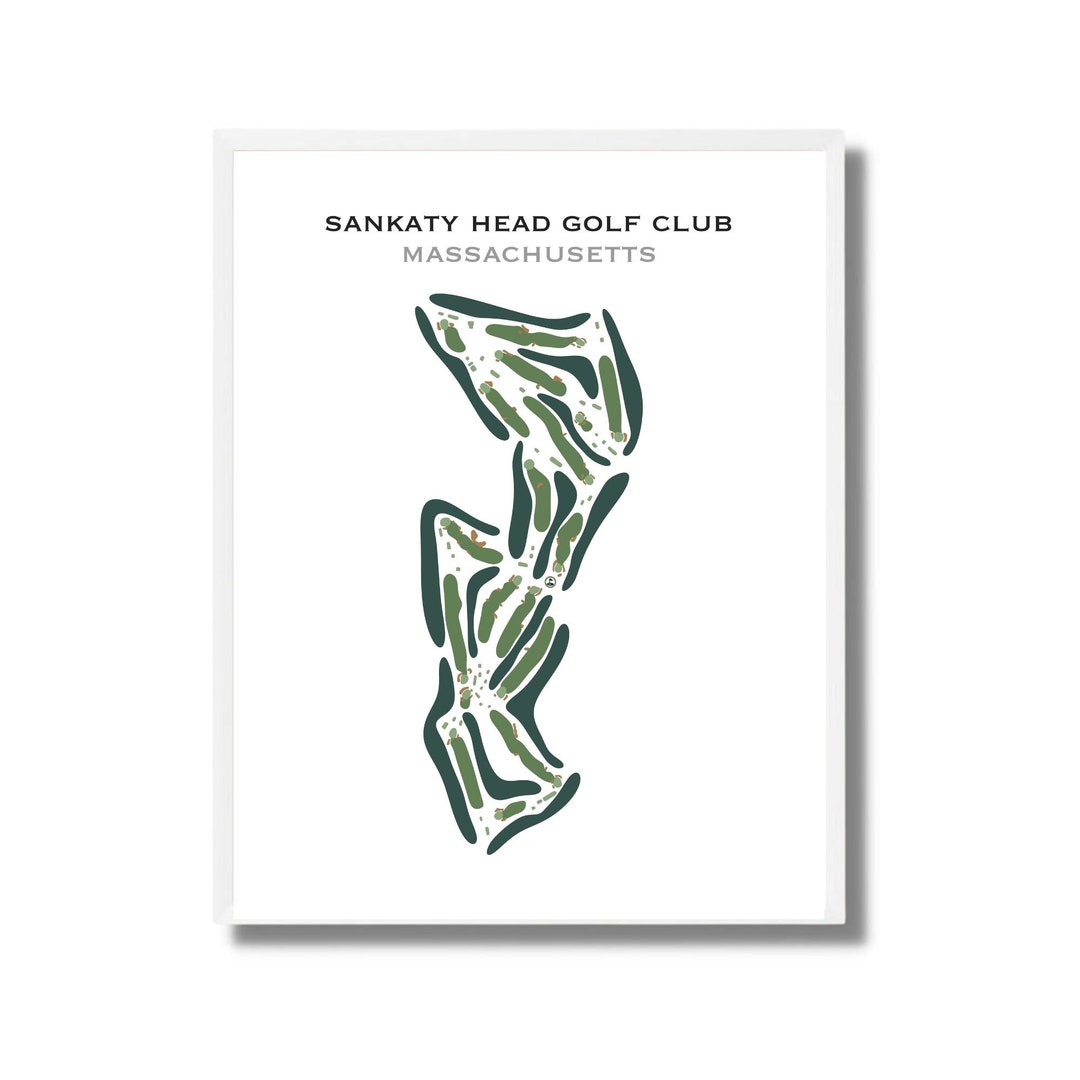 Sankaty Head Golf Club, MA Golf Course Map Canvas Art, Golf Map Wall ...