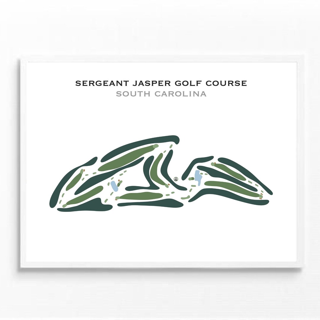 Sergeant Jasper Golf Course, SC | Golf Course Map, Golf Map,golfer Gift ...