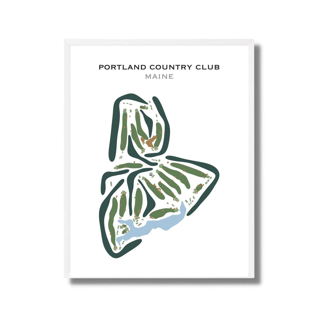 Portland Country Club, Maine | Golf Course Map Wall Art, Golf Map Decor ...
