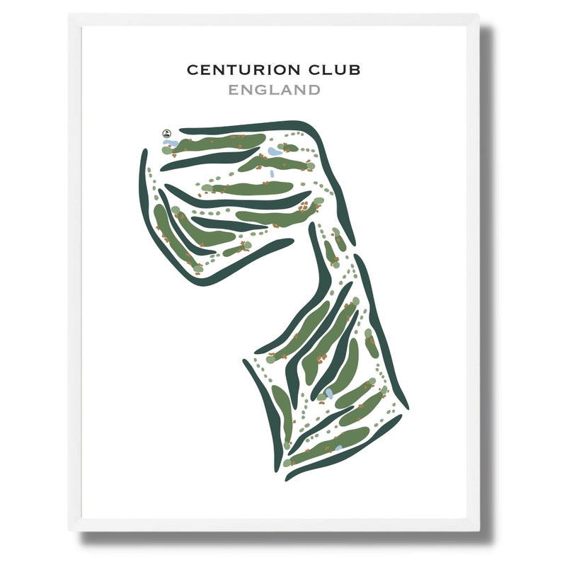 Centurion Club England Golf Course Map Home Decor Golfer - Etsy