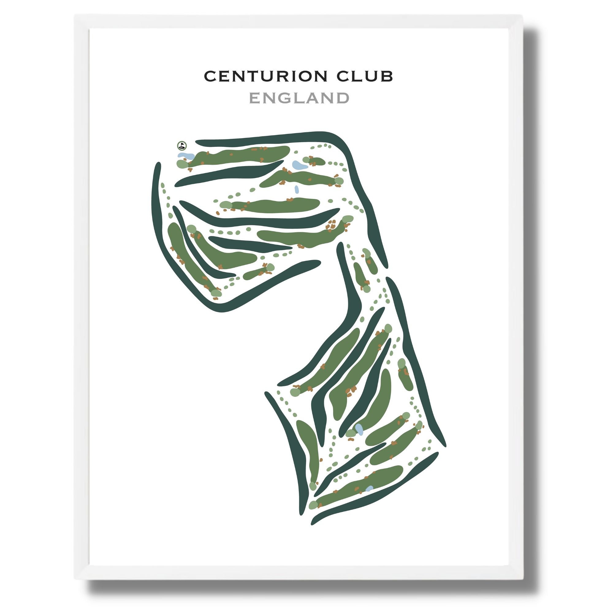 Centurion Club England Golf Course Map Home Decor Golfer - Etsy