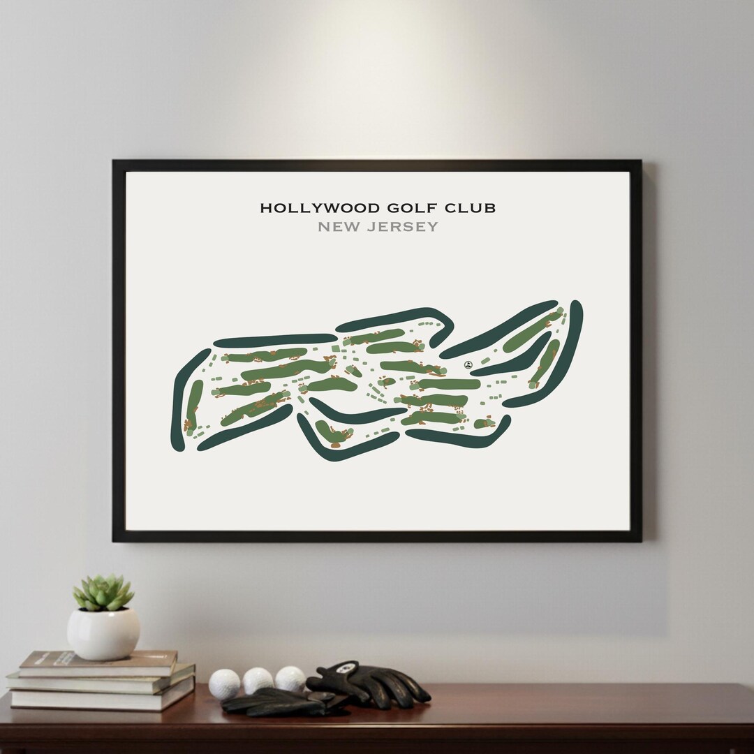 Hollywood Golf Club, NJ Golf Course Map, Golf Map Towel, Golfer Gift ...