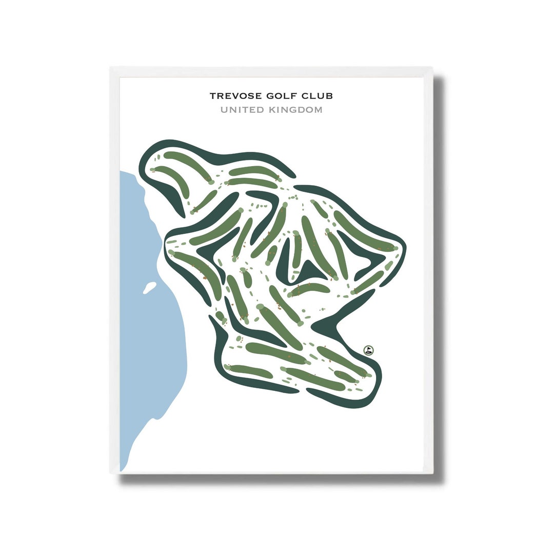 Trevose Golf Club, UK Golf Course Map, Golf Map, Golfer Gift for Him ...