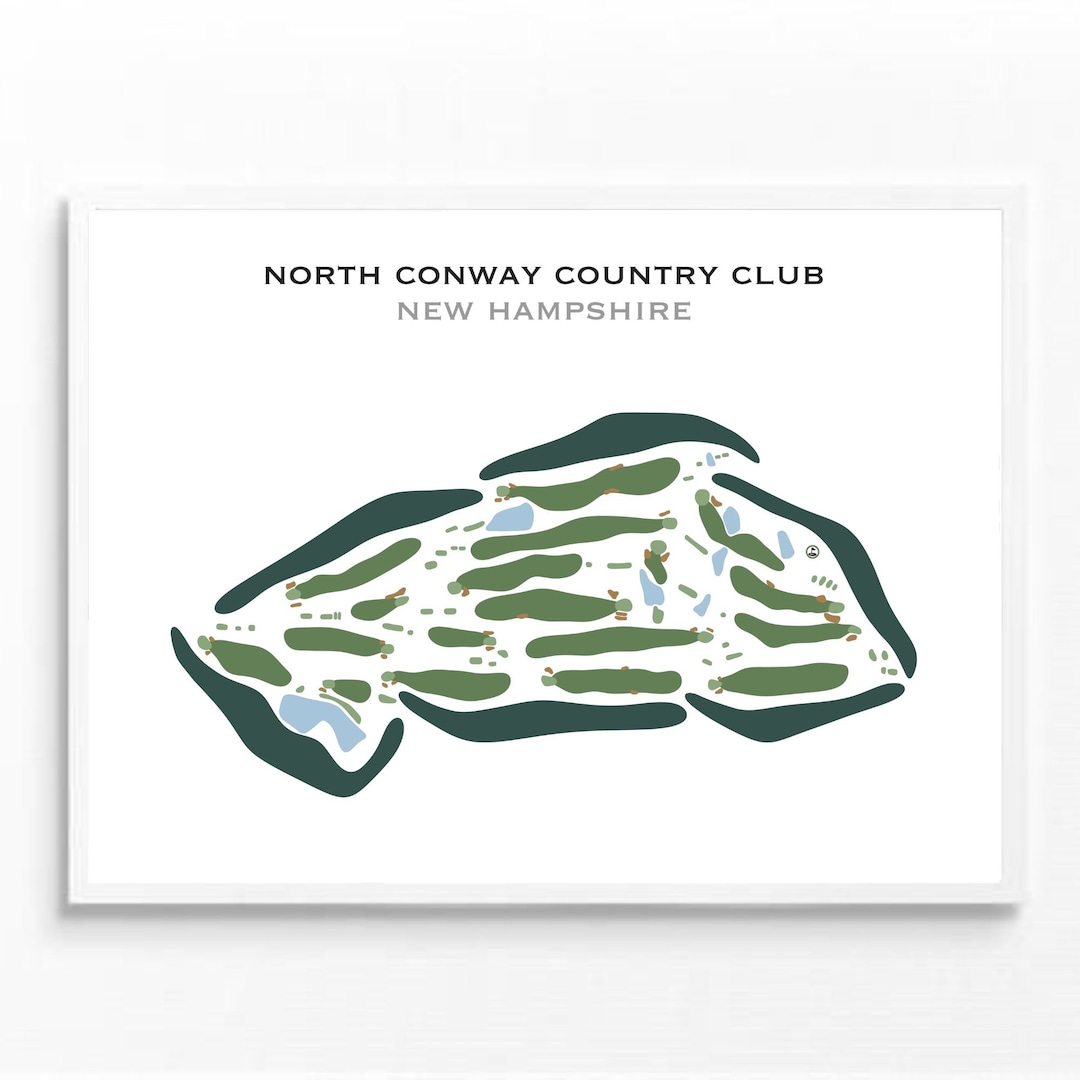North Conway Country Club, NH Golf Course Map Canvas Art, Golf Gifts for Him, Golf Club Décor ...