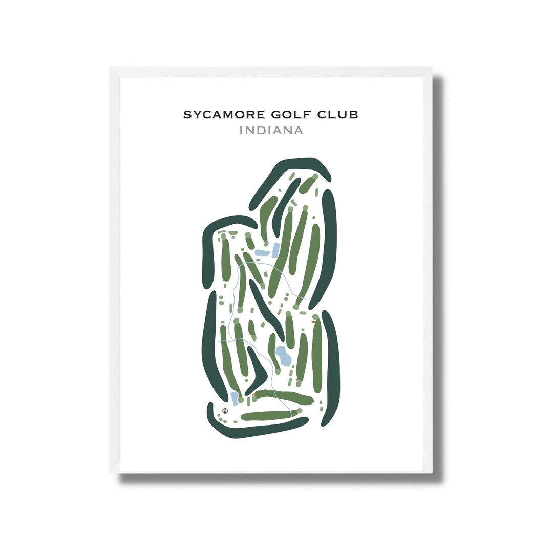 Sycamore Golf Club, IN | Golf Course Map, Golf Map, Golfer Decor Gift ...