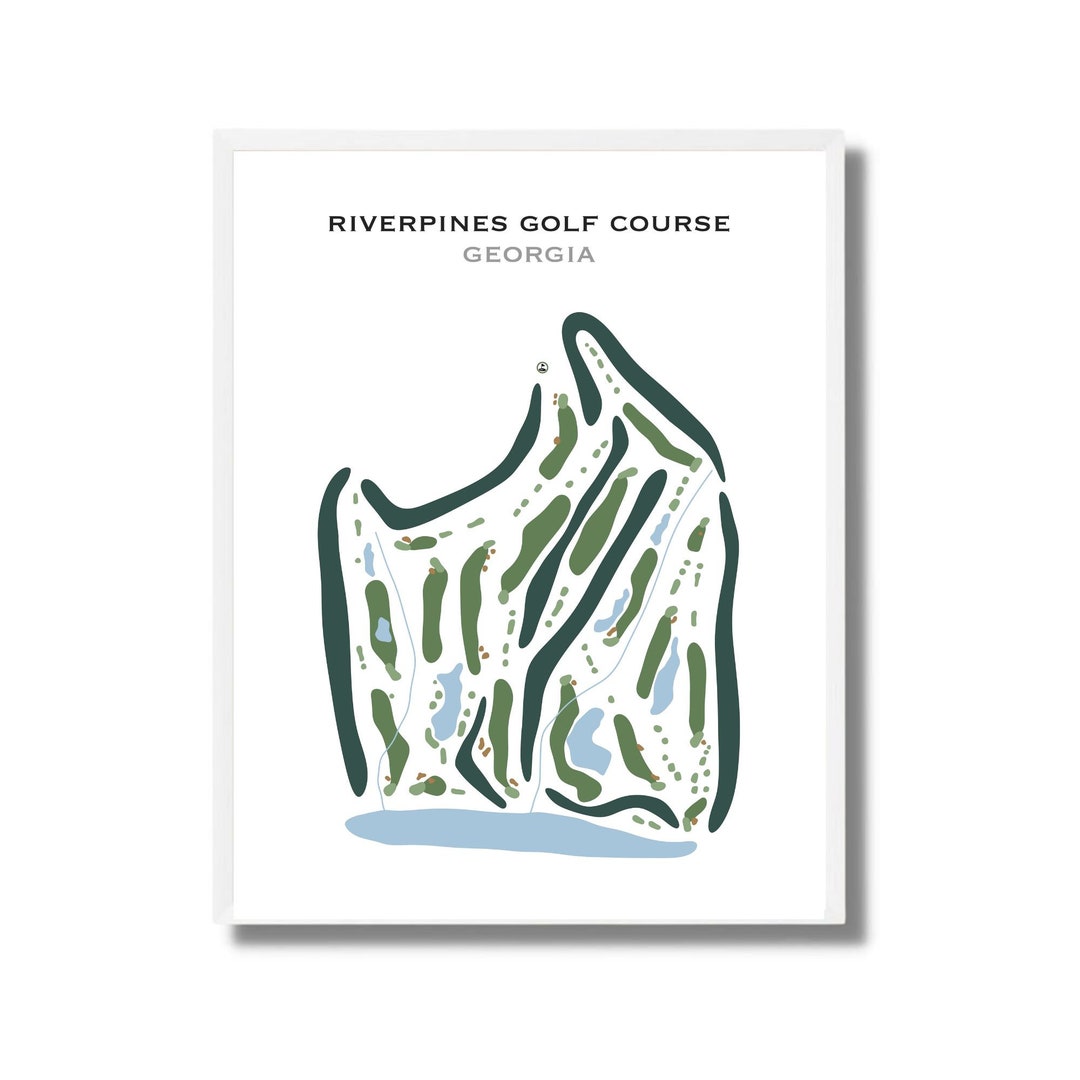 Riverpines Golf Course, GA Golf Course Map Wall Art, Golf Map Canvas ...