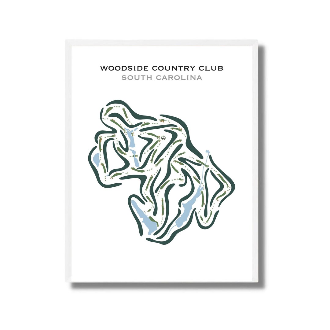 Woodside Country Club, SC | Golf Course Map, Golf Map, Golfer Gift for ...