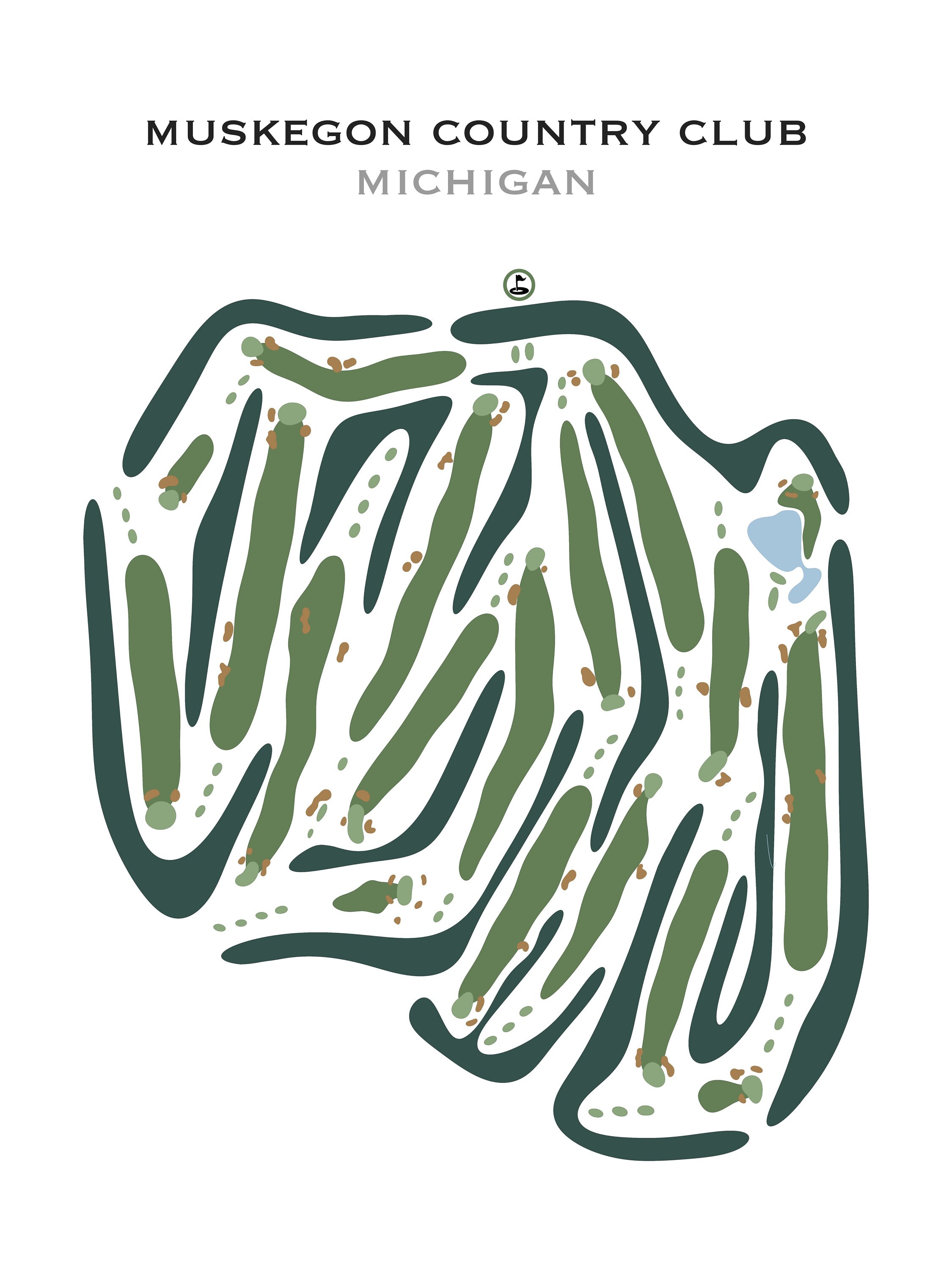 Muskegon Country Club, MI Golf Course Map, Home Decor, Golfer Gift for ...