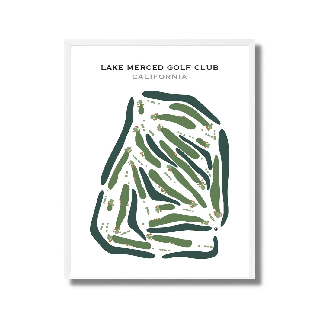 Lake Merced Golf Club, CA | Golf Course Map, Golf Map, Golfer Gift for ...