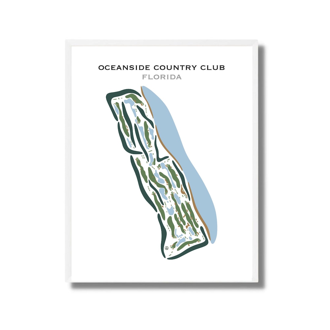 Oceanside Golf Course, CA Golf Course Map Canvas, Golf Map Wall Art ...