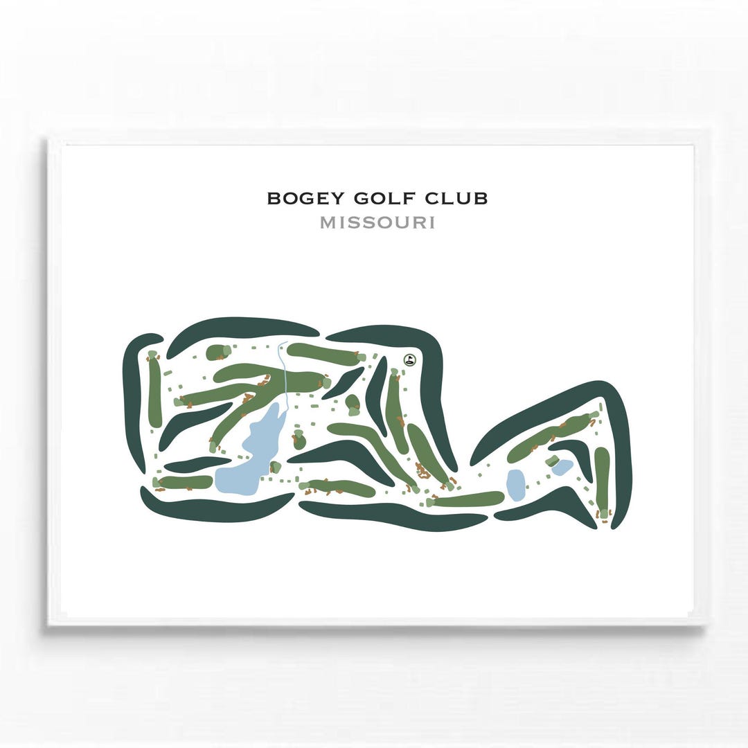 Bogey Golf Club, Missouri | Golf Course Map, Golf Map, Golfer Gift for ...