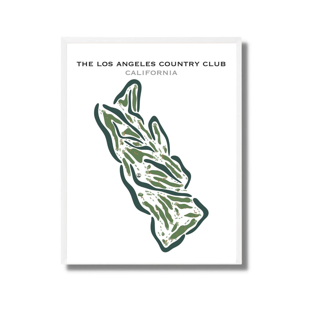 The Los Angeles Country Club, CA | Golf Course Map, Golfer Gift for Him ...