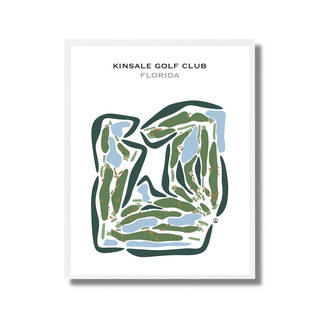 Kinsale Golf Club, FL Golf Course Map Wall Art, Golfer Lover Gift for ...