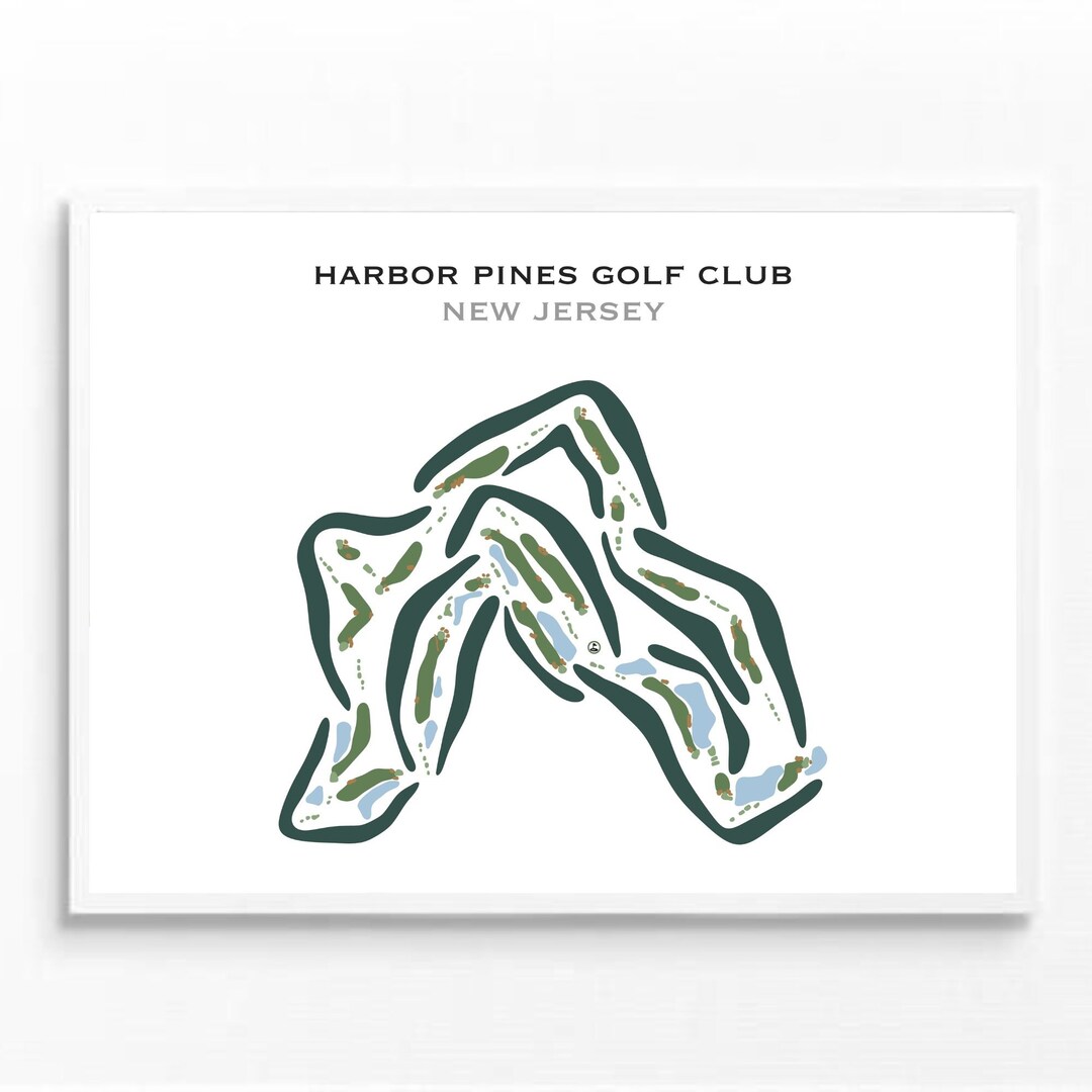 Harbor Pines Golf Club, NJ | Golf Course Map, Golf Map, Golfer Gift for ...