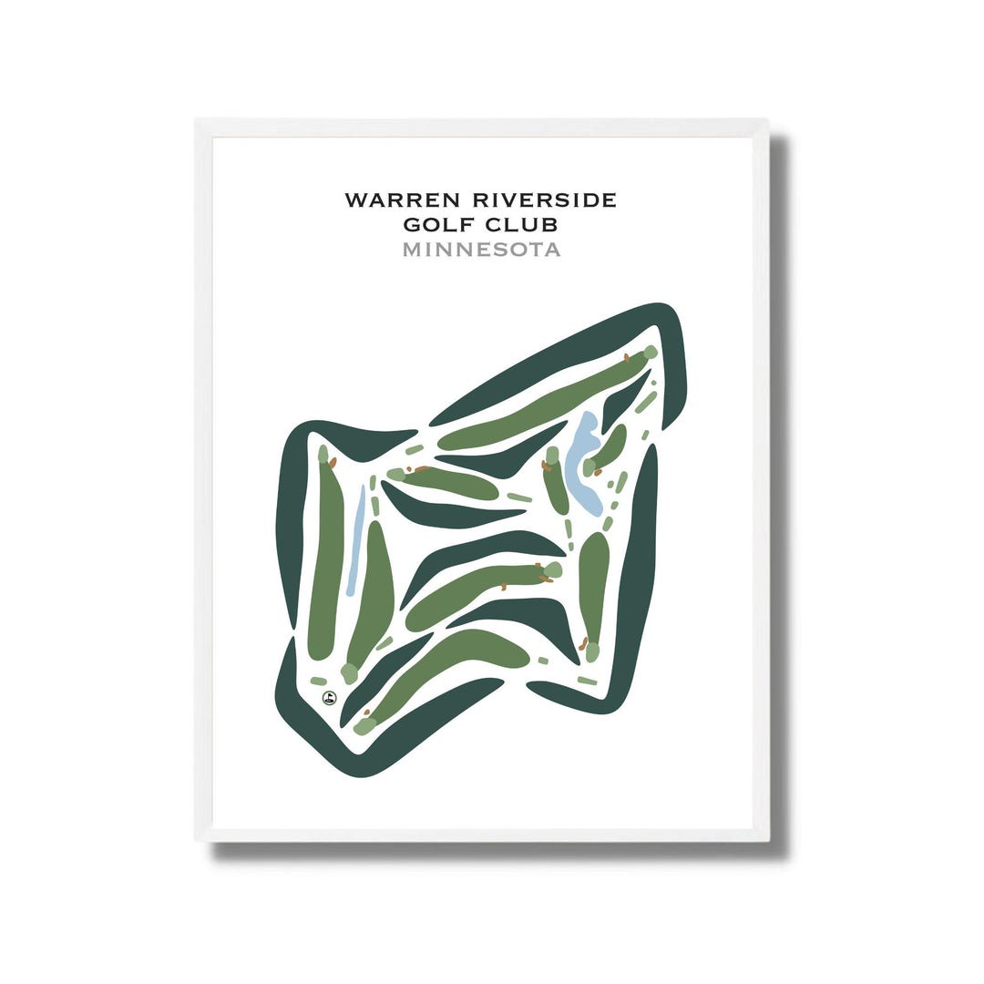Golf Club Prints- Warren Riverside Minnesota Golf Course Map | Unframed ...