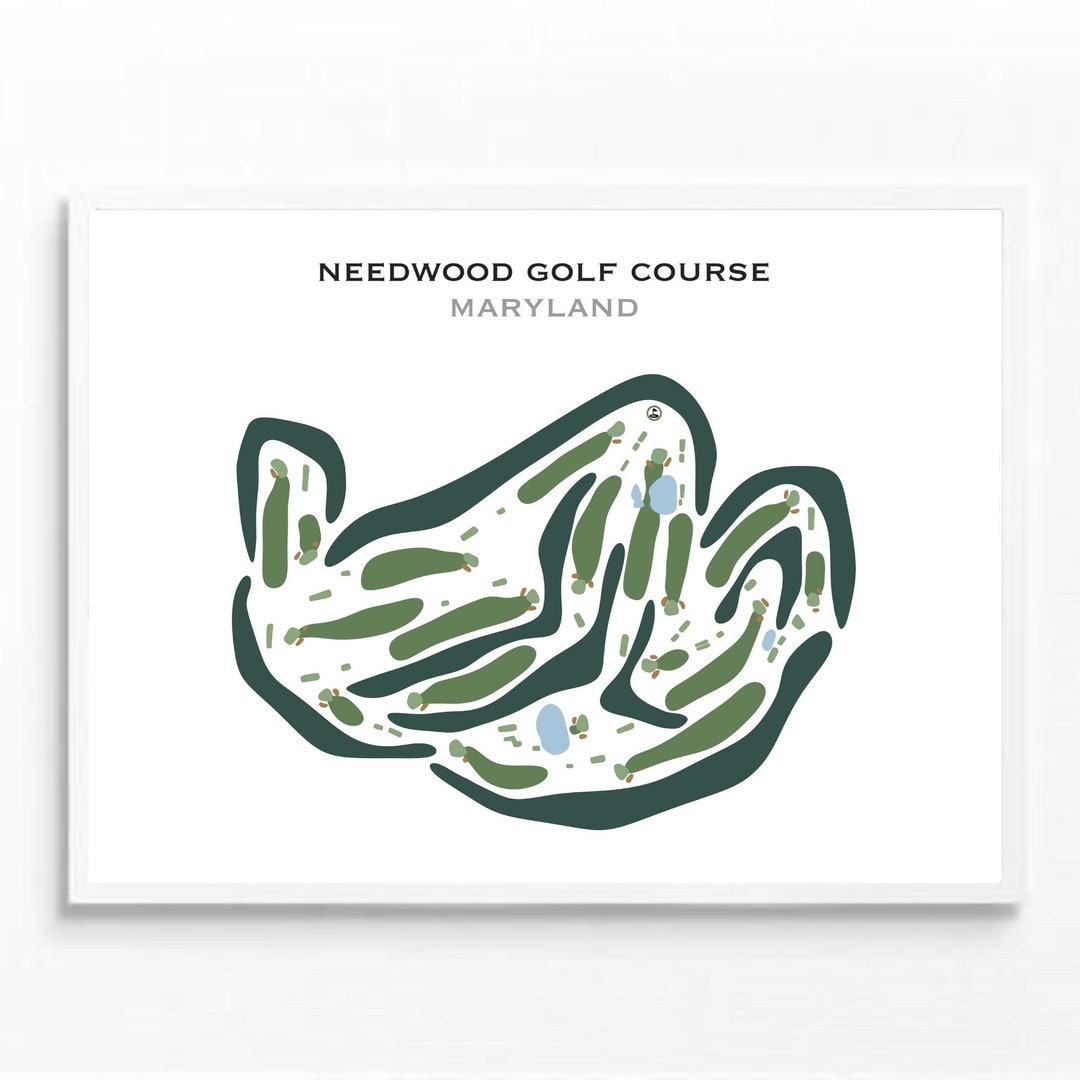 Needwood Golf Course, MD | Golf Course Map, Golf Map, Golfer Gift for ...