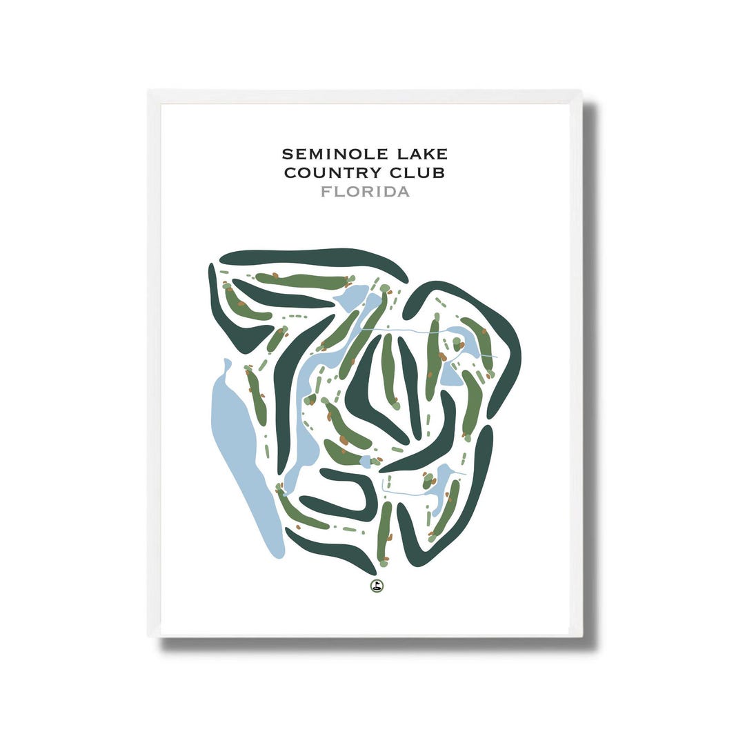 Seminole Lake Country Club, FL | Golf Course Map, Golf Map, Golfer Gift ...