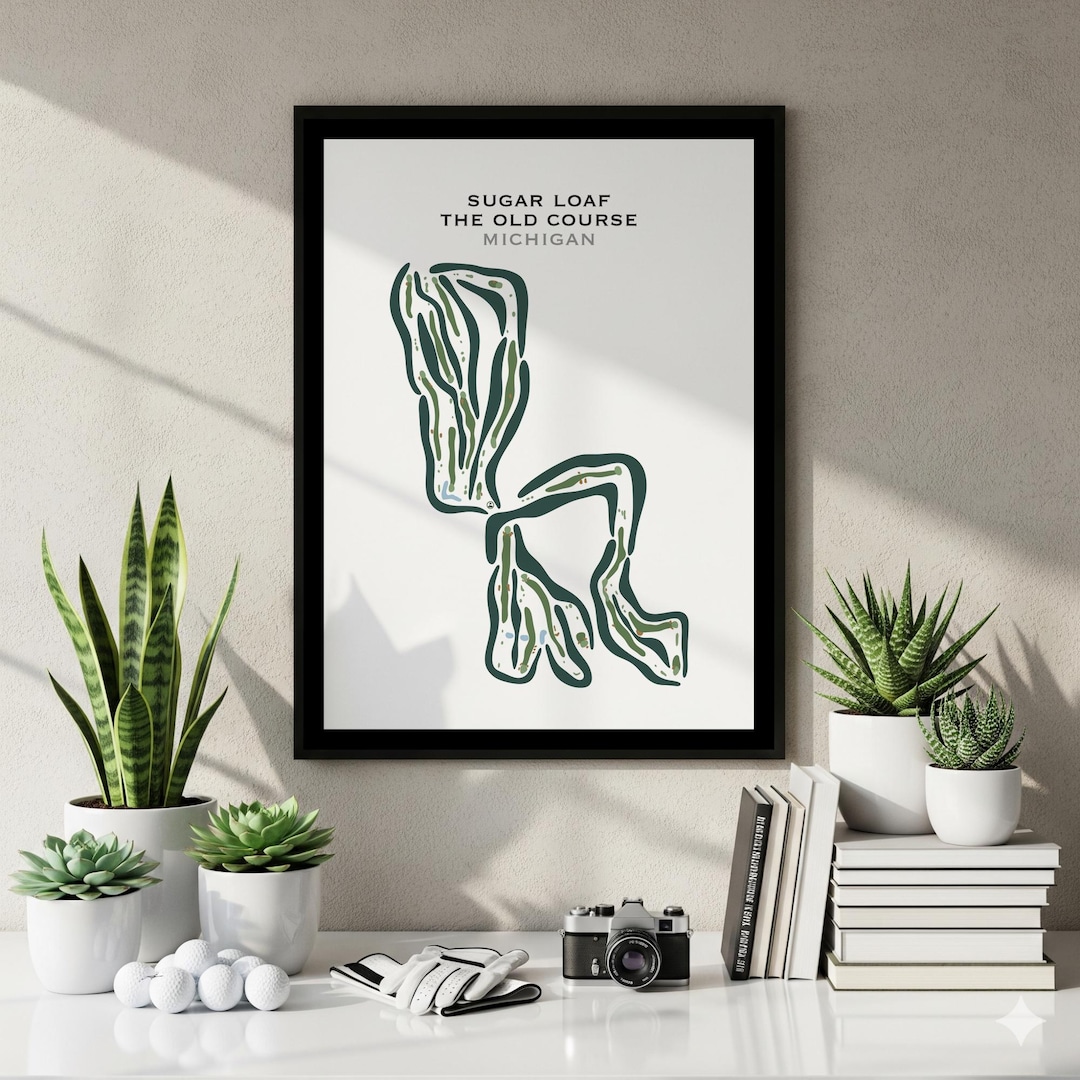 Sugar Loaf the Old Course, MI | Golf Course Map, Golf Map, Golfer Gift ...