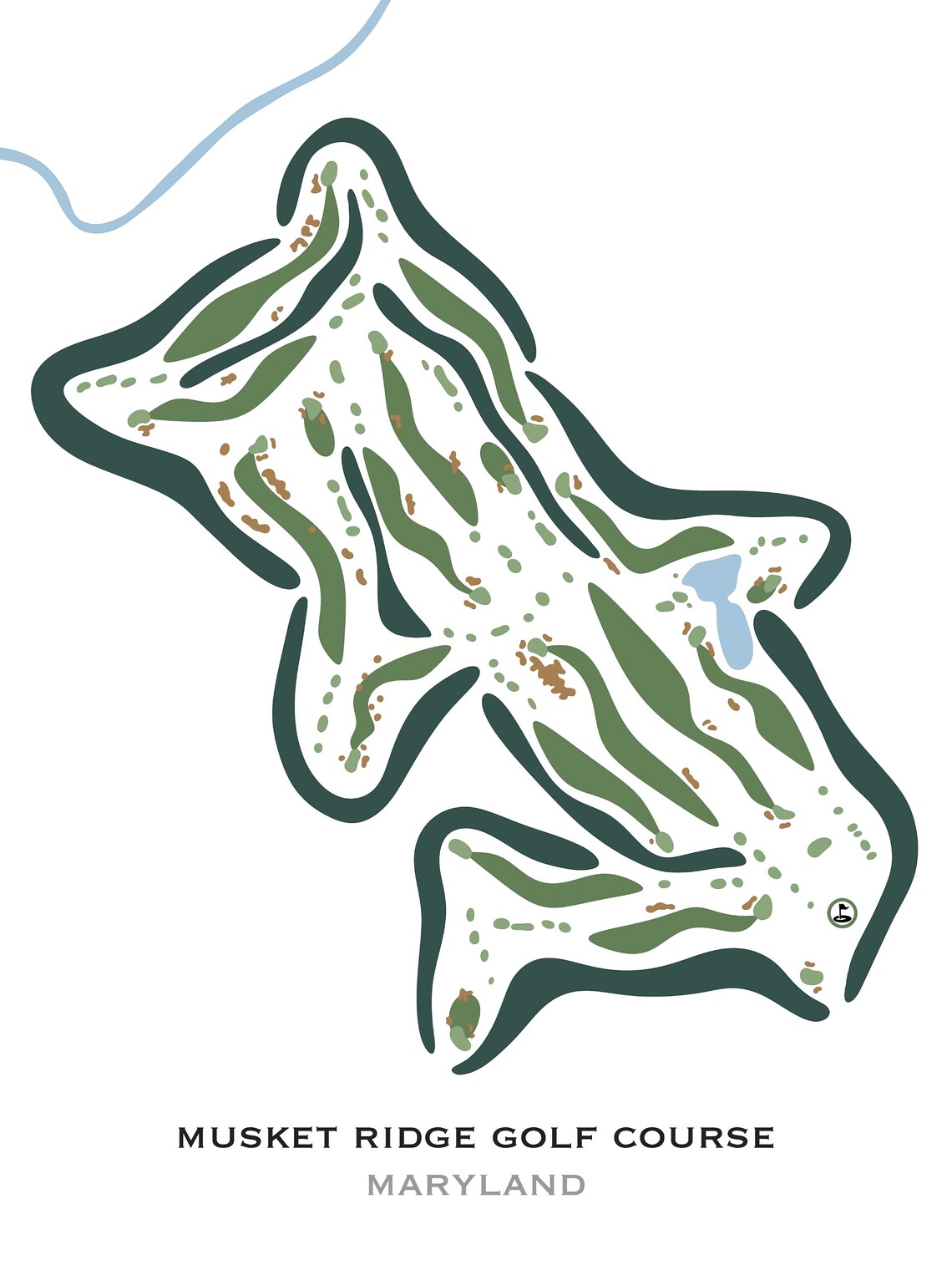 Musket Ridge Golf Club MD Golf Course Map Golf Home Wall - Etsy