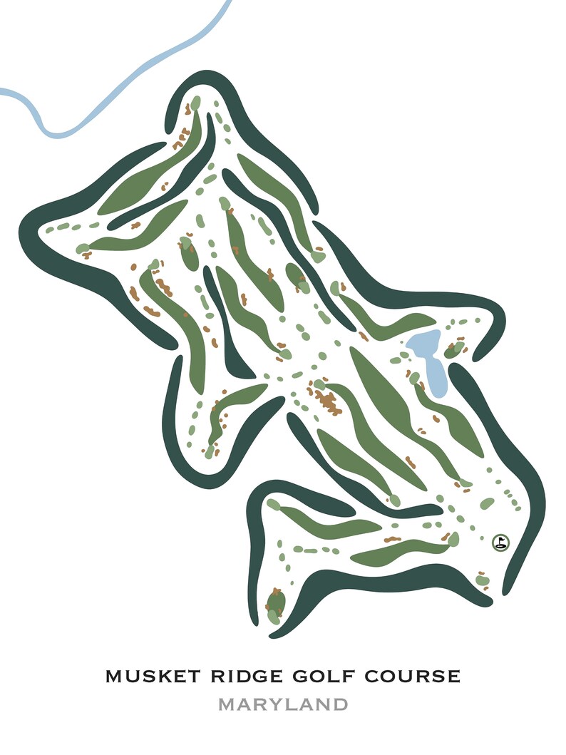 Musket Ridge Golf Club MD Golf Course Map Golf Home Wall - Etsy