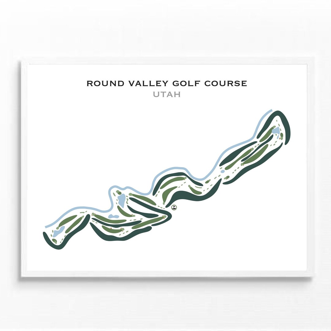 Golf Club Prints- Round Valley Utah Golf Course Map | Golf Course ...