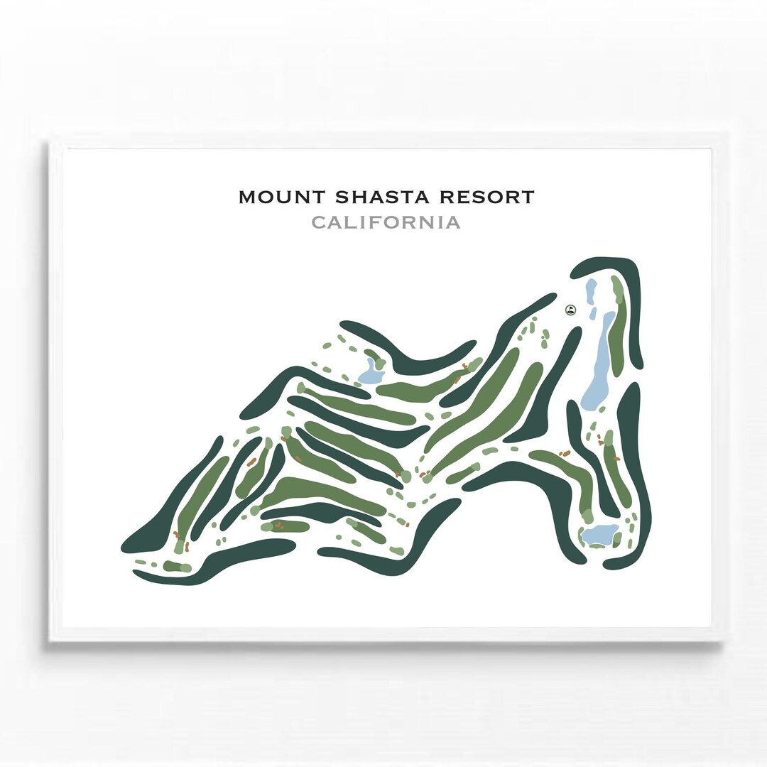 Mount Shasta Resort, CA | Golf Course Map, Golf Map, Golfer Gift for ...