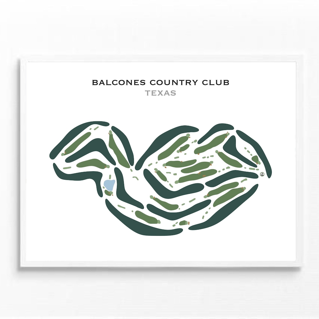 Balcones Country Club, Texas | Golf Course Map, Golf Map, Golfer Gift ...