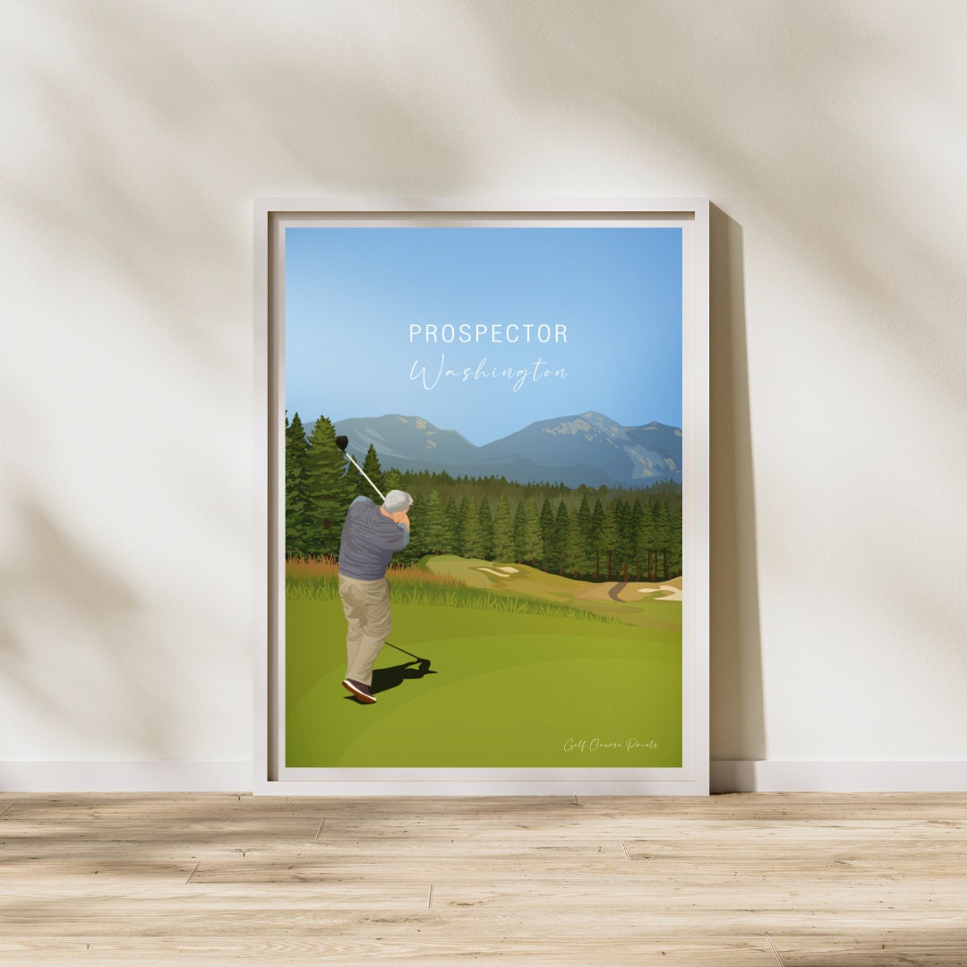Prospector Golf Course, Washington | Signature Hole Golf Poster, Golf ...