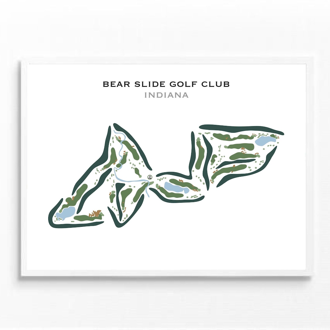 Bear Slide Golf Club, IN | Golf Course Map, Golf Map, Golfer Gift for Him, Scorecard Layout ...