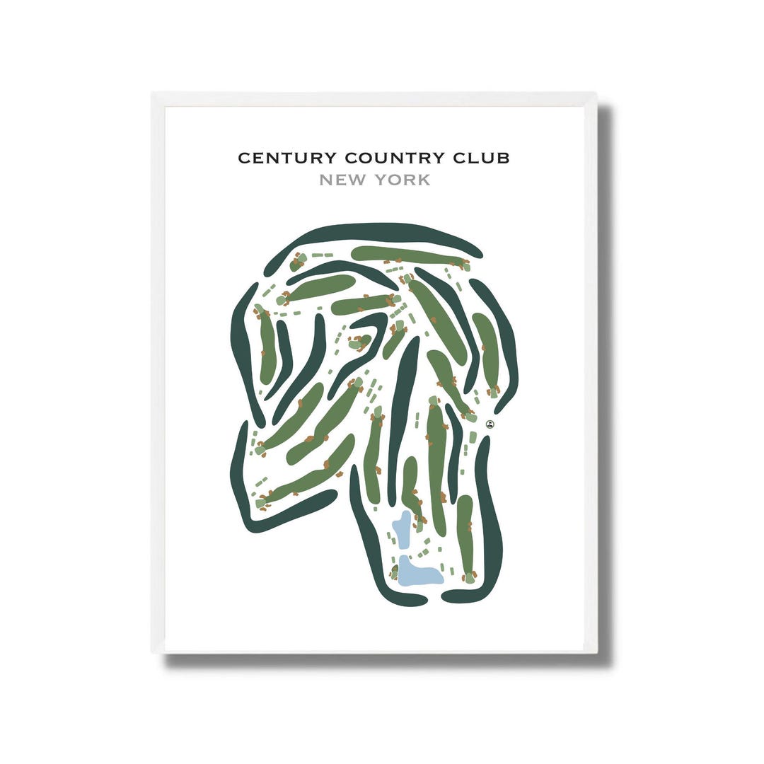 Century Country Club, NY | Golf Course Map, Golf Map, Golfer Gift for ...