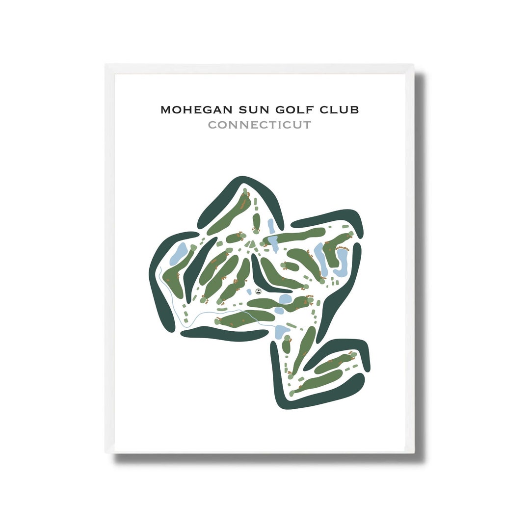 Mohegan Sun Golf Club, CT | Golf Course Map, Golf Map, Golfer Gift for ...