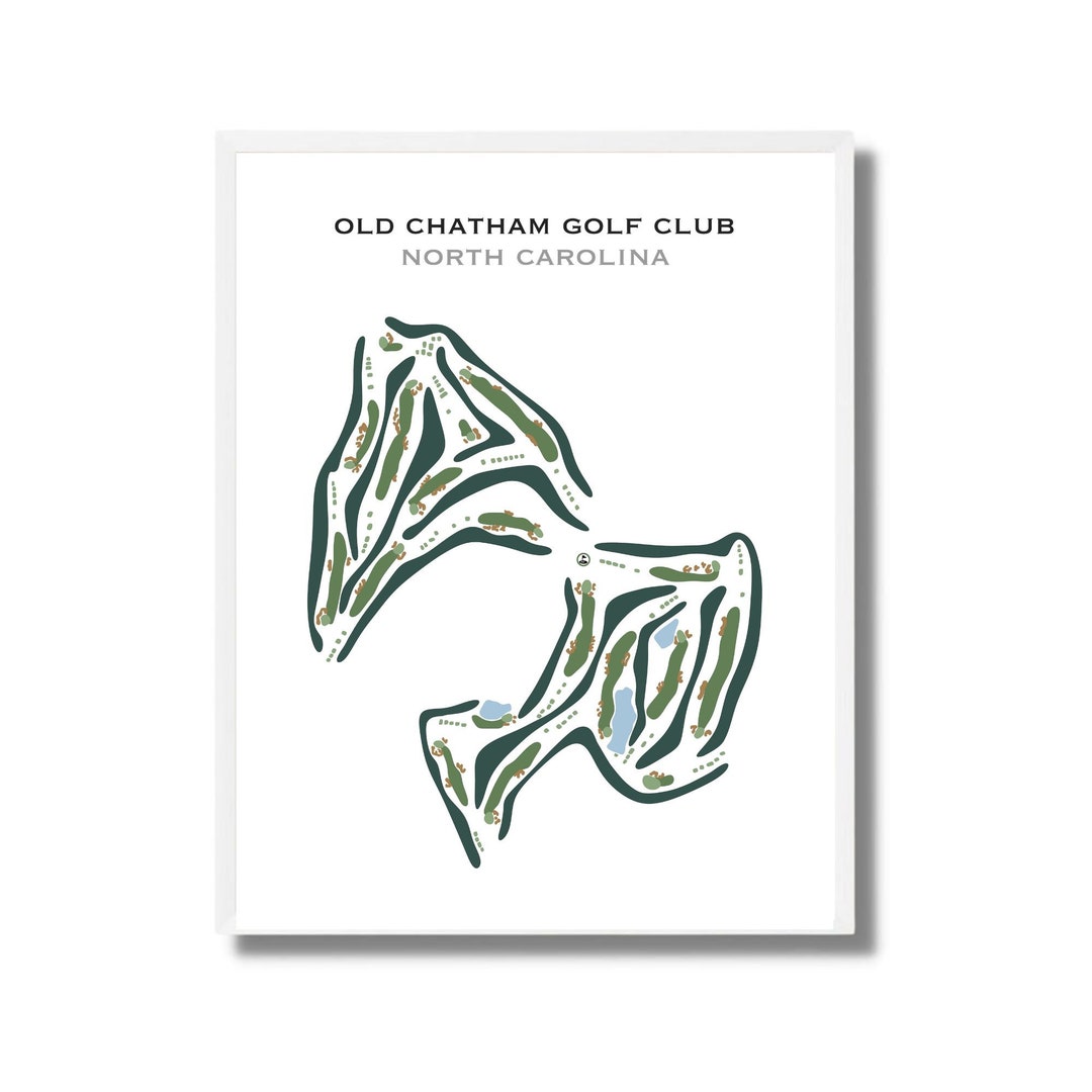 Golf Club Prints- Old Chatham Golf Club North Carolina Golf Course Map ...