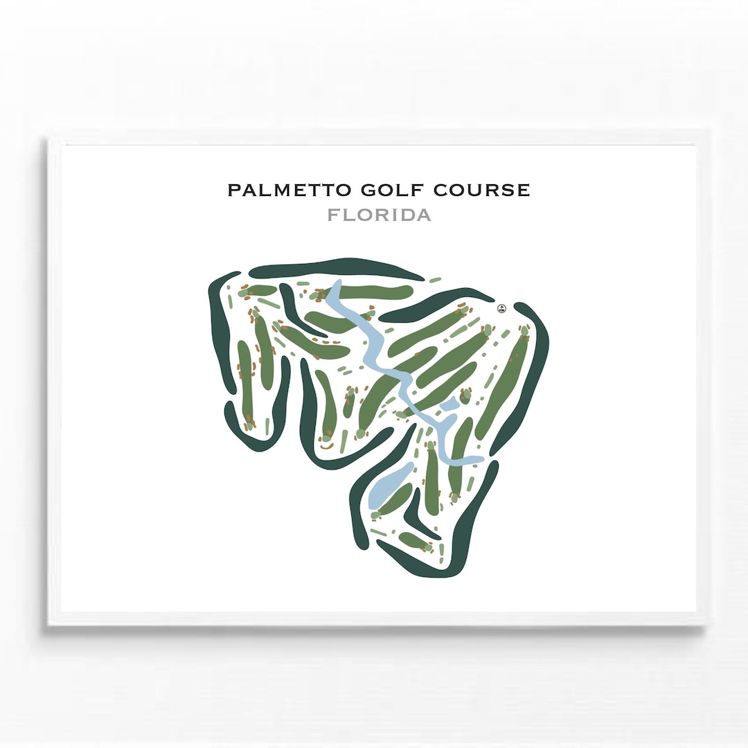 Palmetto Golf Course, FL | Golf Course Map, Golf Map, Golfer Gift for ...