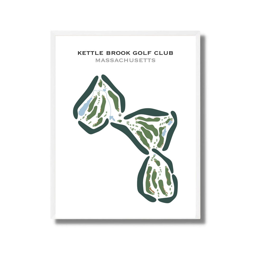 Kettle Brook Golf Club, MA | Golf Course Map, Golf Map, Golfer Gift for ...